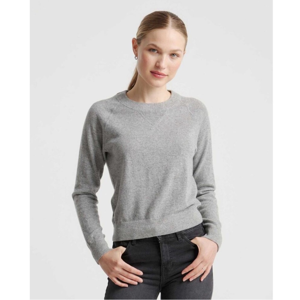 Quince Mongolian Shrunken Cashmere Heather Grey Sweat… - Gem